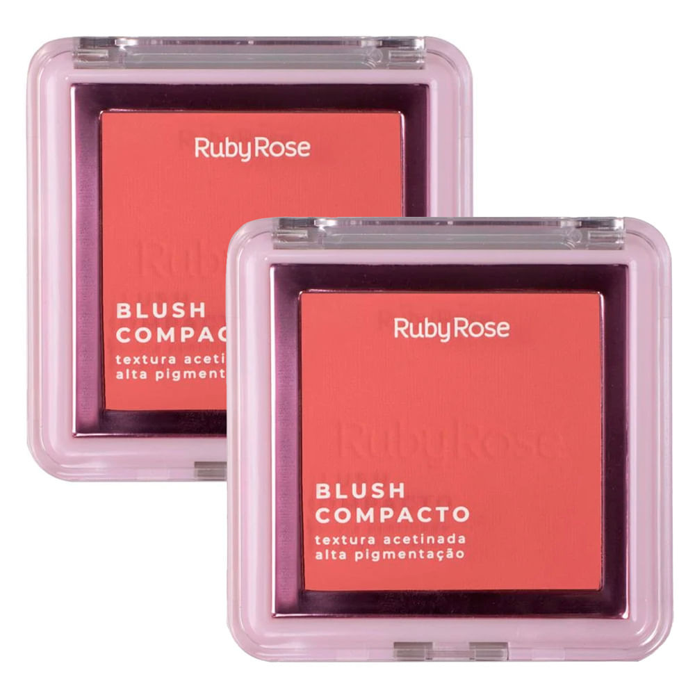 Kit 2 Blush Compacto Ruby Rose BL40 HBF8614 | Shopee Brasil
