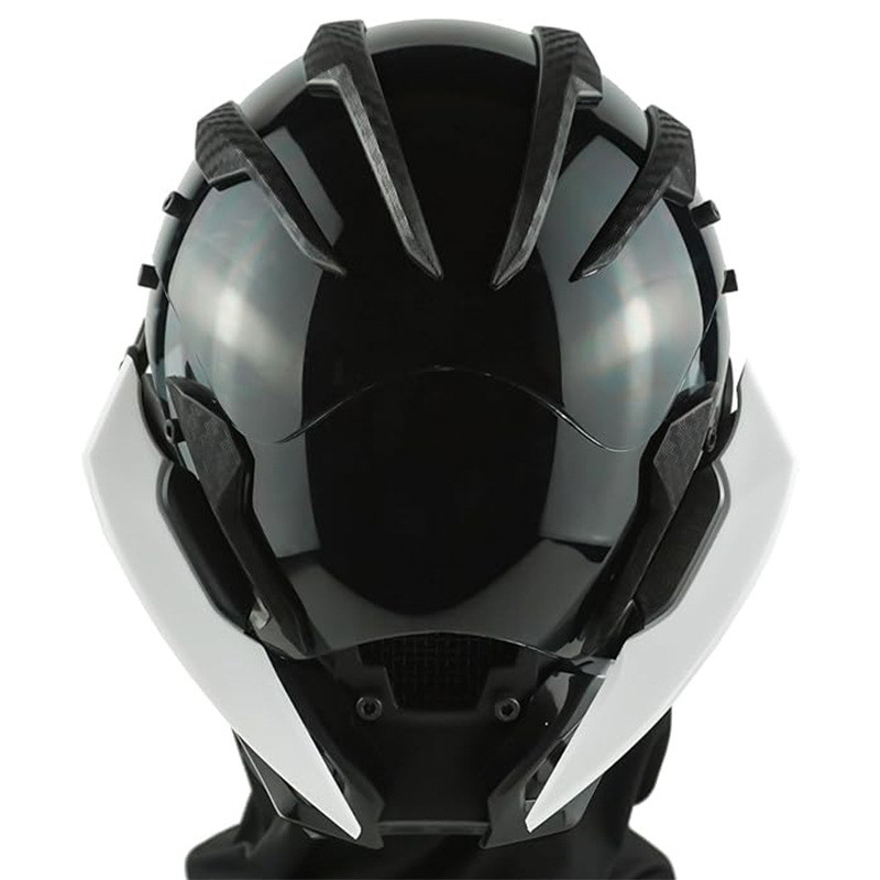 Máscara De Capacete Cyberpunk Predador Protetor Facial Brilhante Cosplay Tecnologia Tática ...