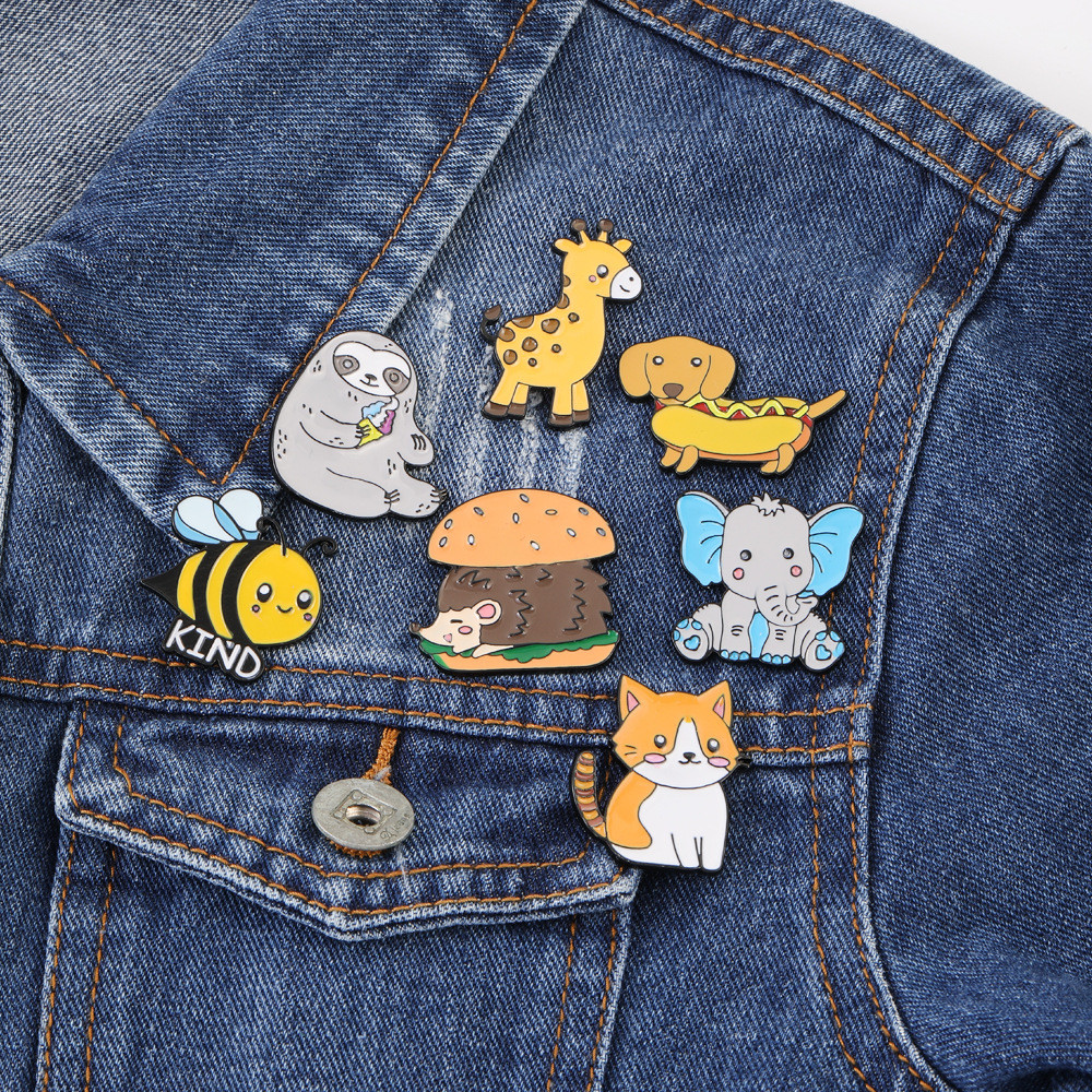 Novo Broche De Animal Estilo INS Para Estudantes-Material Esmaltado De ...