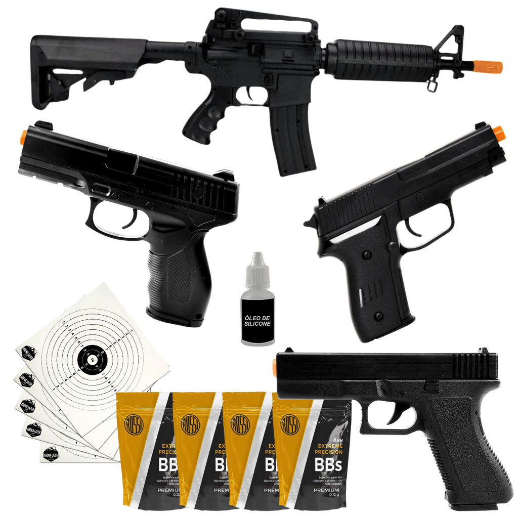 Kit Airsoft para Treino: Rifle VG M4A1 Spring + Pistolas 24/7, V307 ...