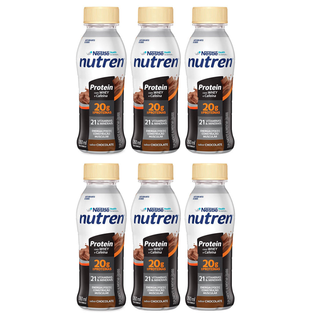 Kit 6 Nutren Protein Chocolate Suplemento Alimentar 260ml | Shopee Brasil