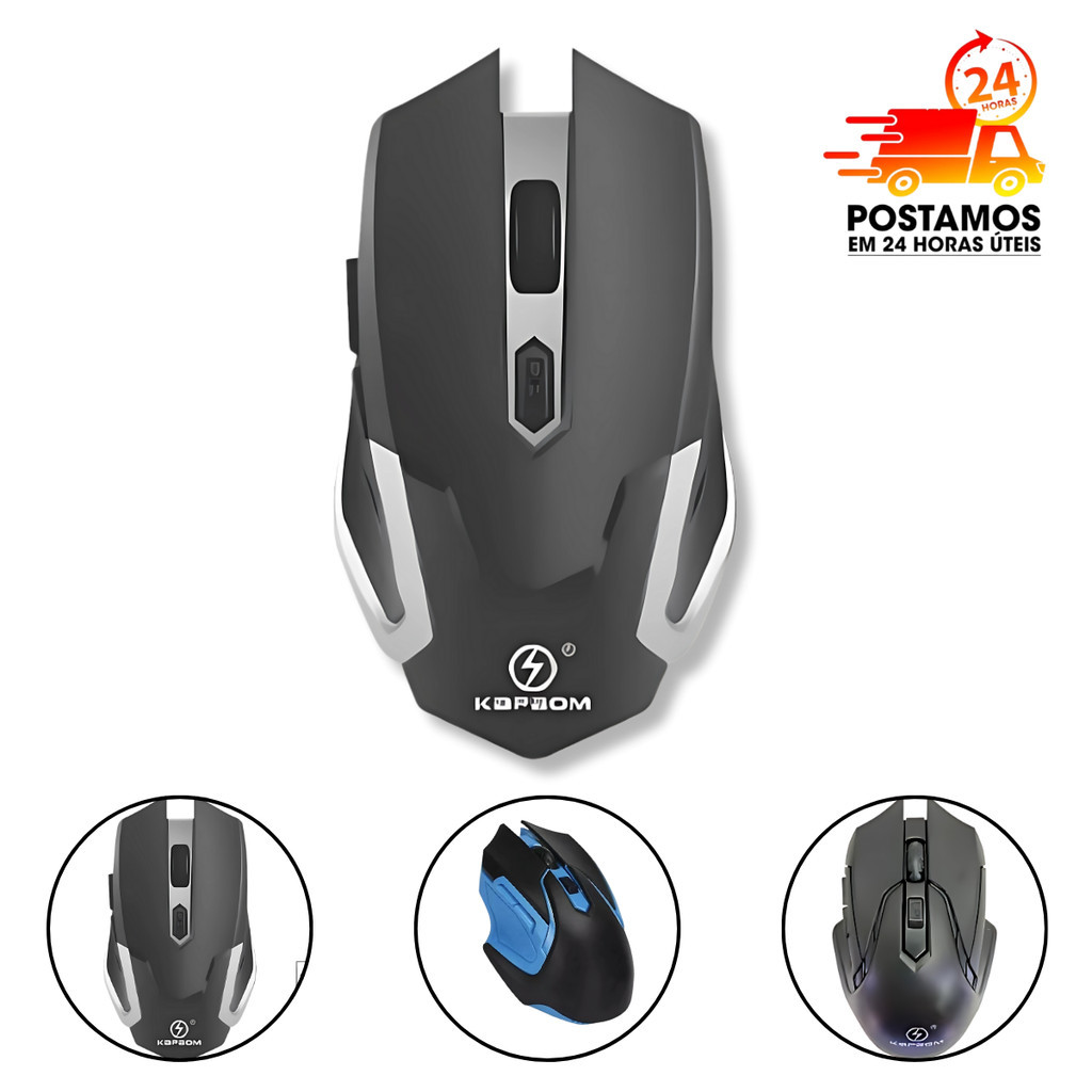 Mouse Gamer sem fio Notebook PC Wireless Receptor USB Computador Jogos Kapbom KA-611 Ergonômico ...