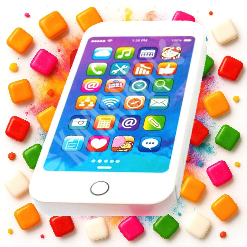 Chicletes Mi Phone Kids Mania Branco - Importado | Shopee Brasil