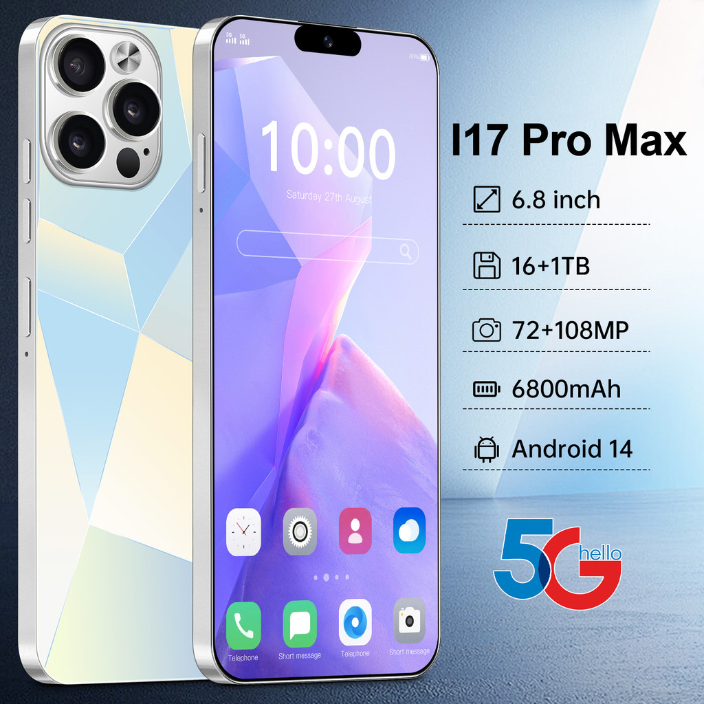 Novo i17 pro max 2025 Quente 7.3HD Edição Global Original Inteligente ...
