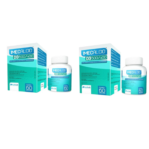 Kit C/2 Imecálcio D3 Cálcio 500/400mg 60 Comprimidos - Nutivit | Shopee ...