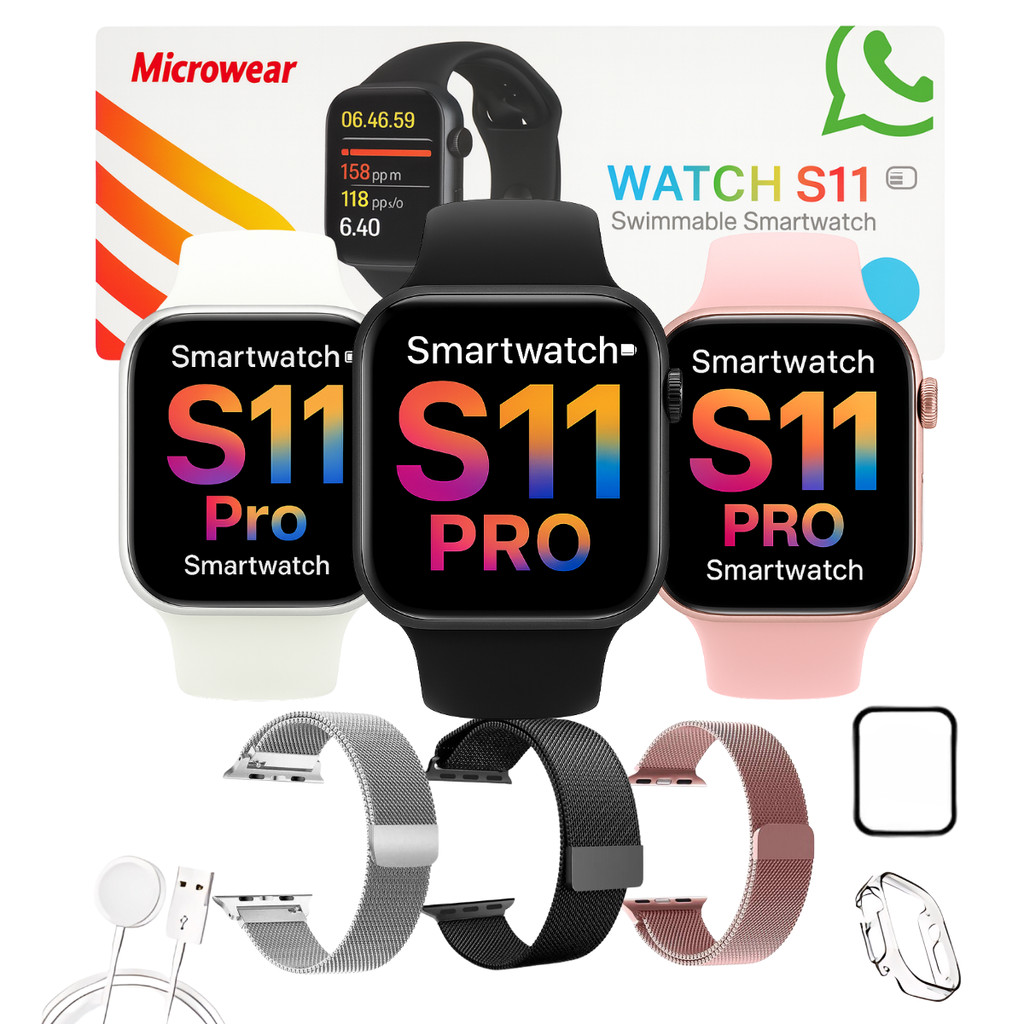 Smartwatch S11 Pro 47mm AMOLED GPS NFC 2Pulseiras Envio Free | Shopee ...