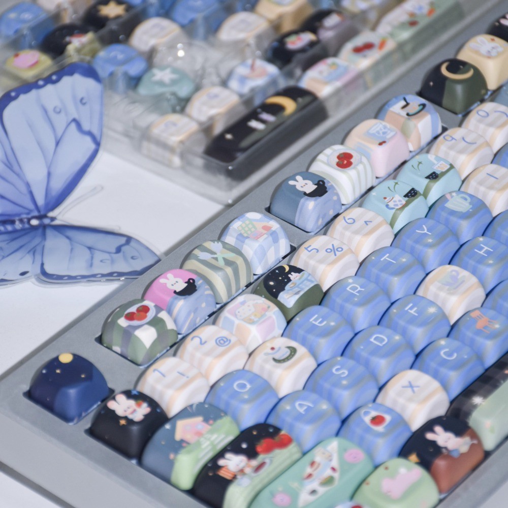 Good Night Rabbit Keycaps 110 Teclas MOA Profile PBT Cute Dye ...