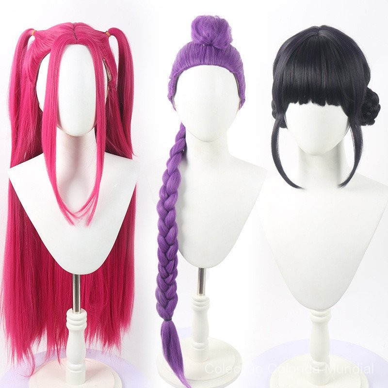 2025 Nova Peruca Cosplay Rumi Mira Zoey KPOP Caçadores Cabolo Longo ...