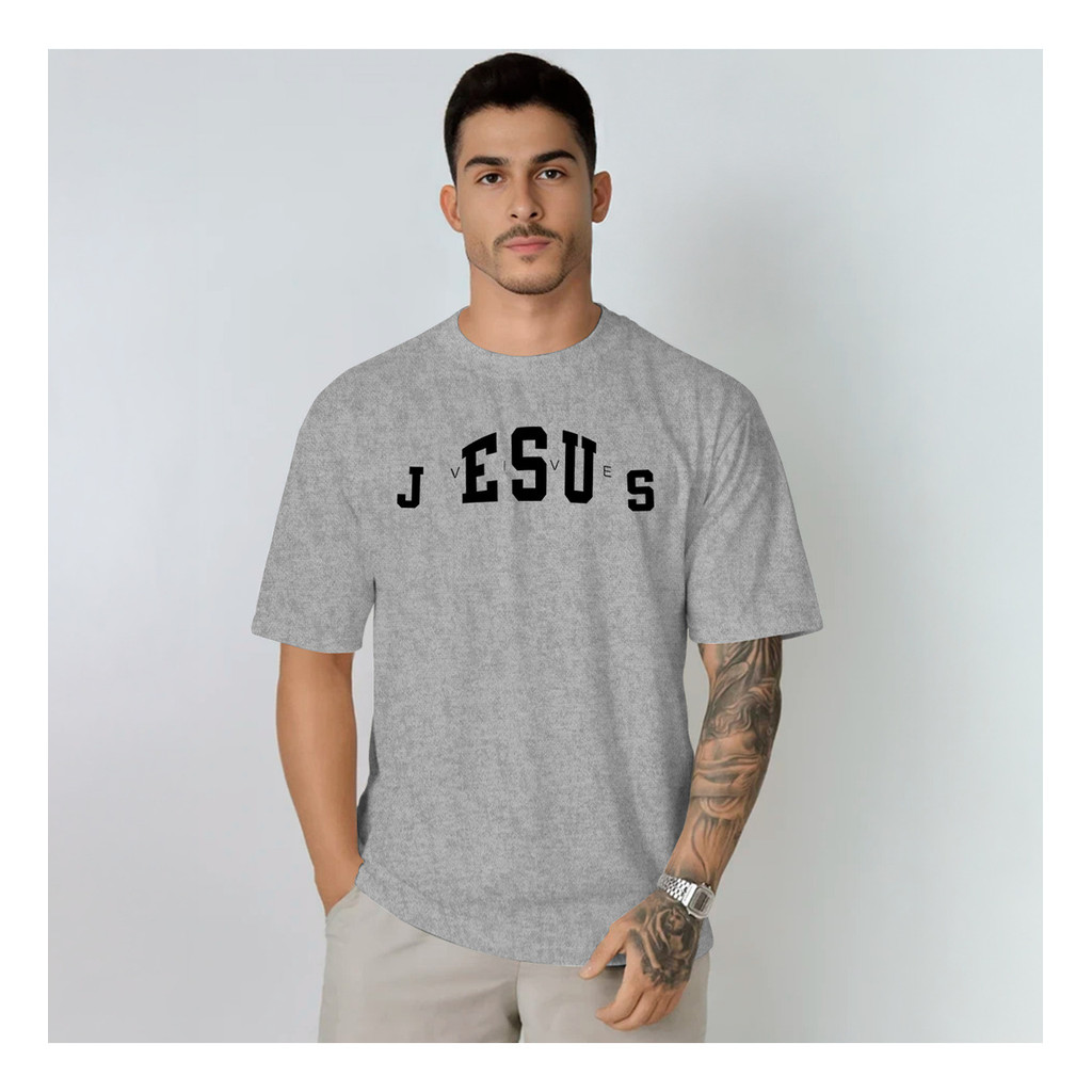 Camiseta 100% Algodão Premium top Jesus Estampada Masculina | Shopee Brasil