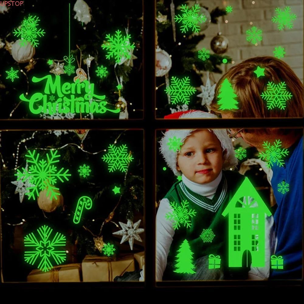 Adesivos De Parede Para Janelas De Natal UPSTOP , Adesivo Luminoso Que ...