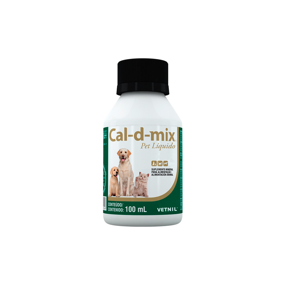 Cal-d-mix Pet Suplemento Para Cachorros Gato Vetnil 100ml | Shopee Brasil