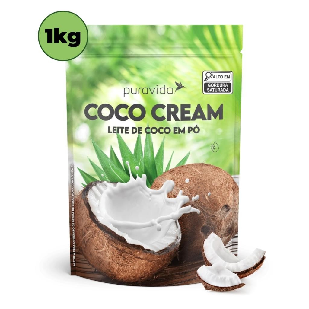 Coco Cream Leite de Coco em Pó Pura Vida | 1 Kilo | Shopee Brasil