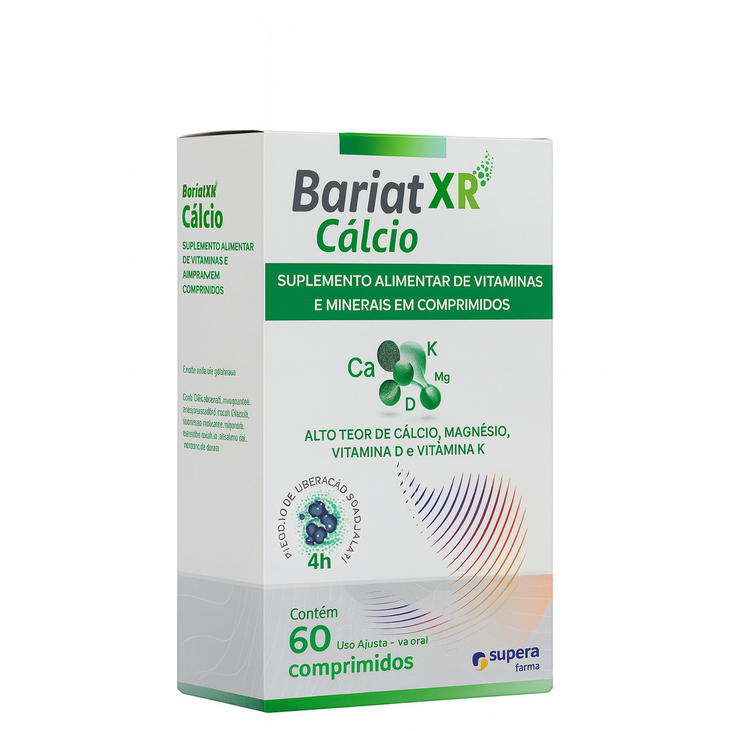 Bariat XR Cálcio 60 Comprimidos – Suplemento Supera Farma para Ossos e ...