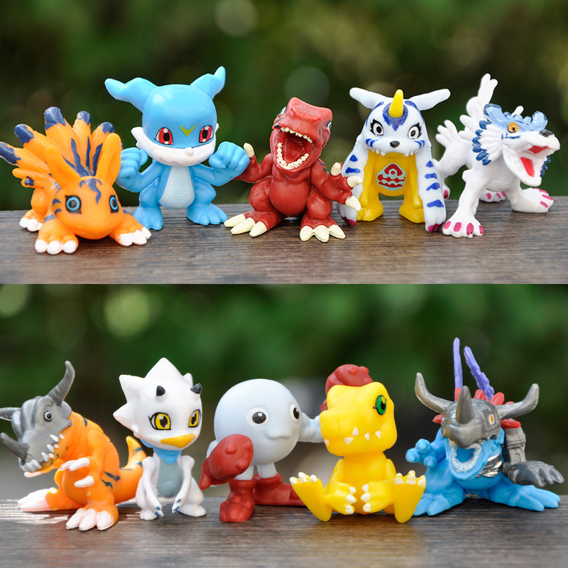 10 Pçs/Set 3-4.5cm Digimon Adventure Anime Figuras Gabumon Agumon ...
