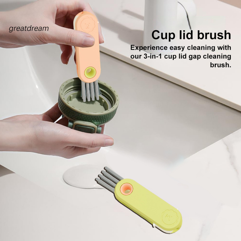 Plastic Brush Body Cleaning Tool Cartoon Lion Cup Lid Double-sided ...