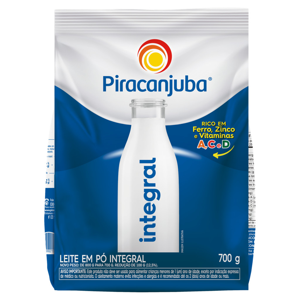 Leite em Po Integral Piracanjuba 700g | Shopee Brasil