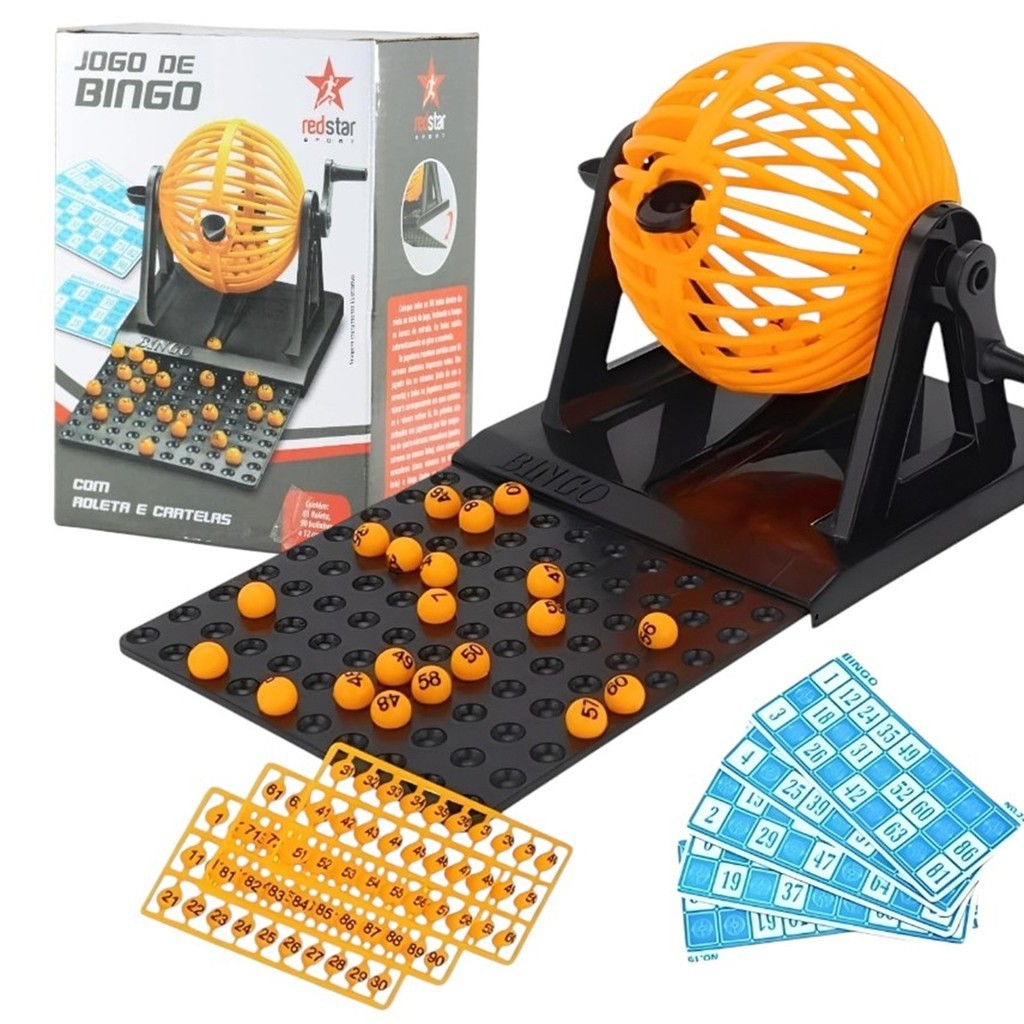 Jogo Bingo Pequeno Roleta Giratória 12 Cartelas 90 Bolinhas | Shopee Brasil