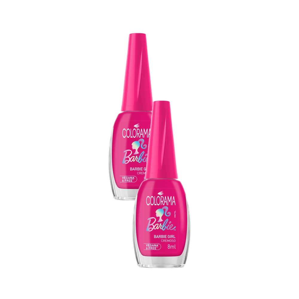 Kit 2 Esmalte Colorama Cremoso Barbie Barbie Girl 8ml | Shopee Brasil