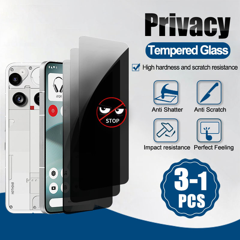 3 Unidades De Vidro Temperado De Privacidade Para Nada Telefone 3 3A ...