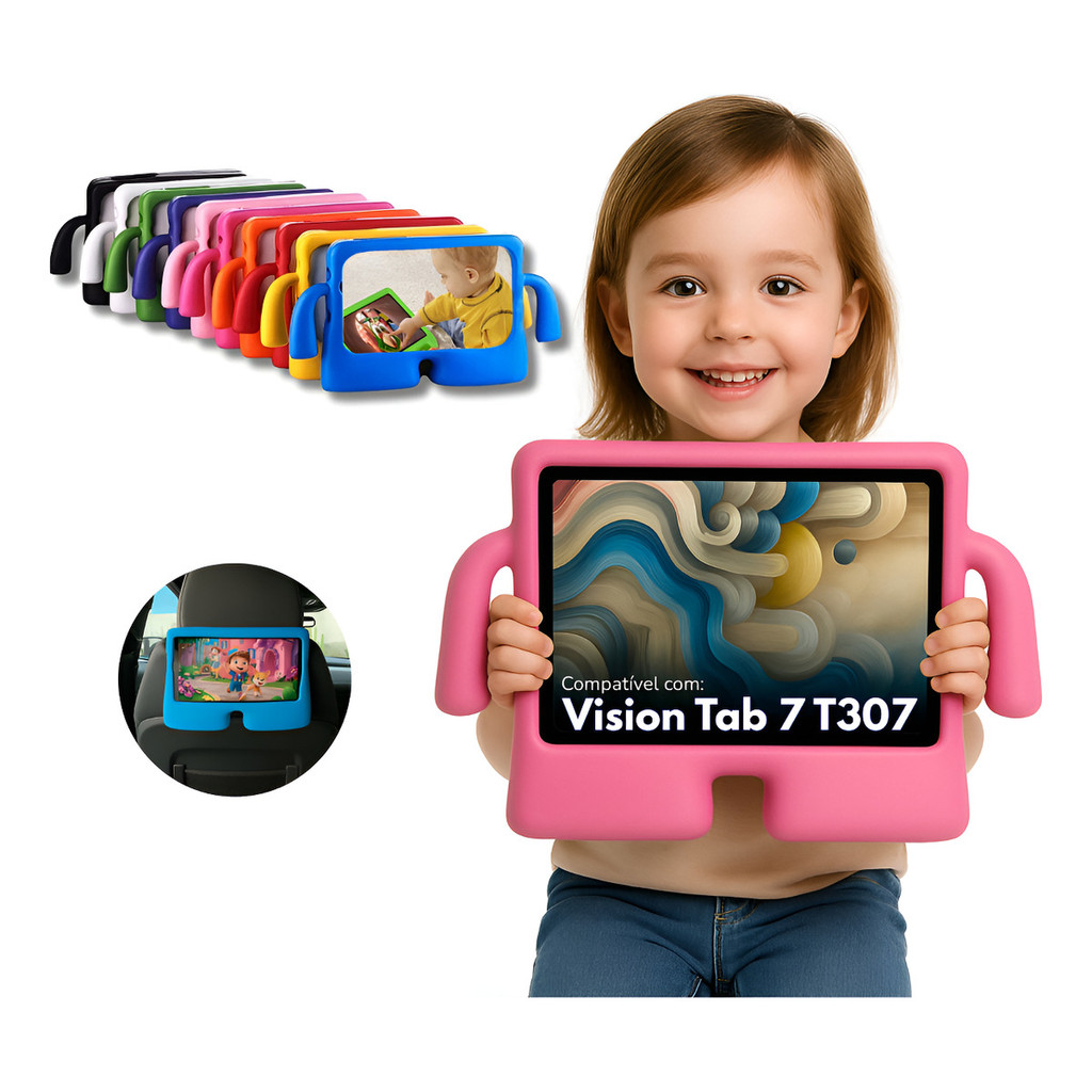 Capa infantil Silicone Infantil + Película Positivo Vison Tab 7- T307 ...