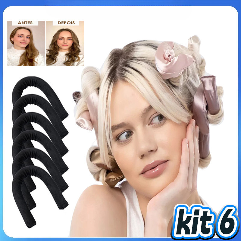 6 Peças Kits de Mini Modelador De Cachos De Cetim (Heatless Curver ...