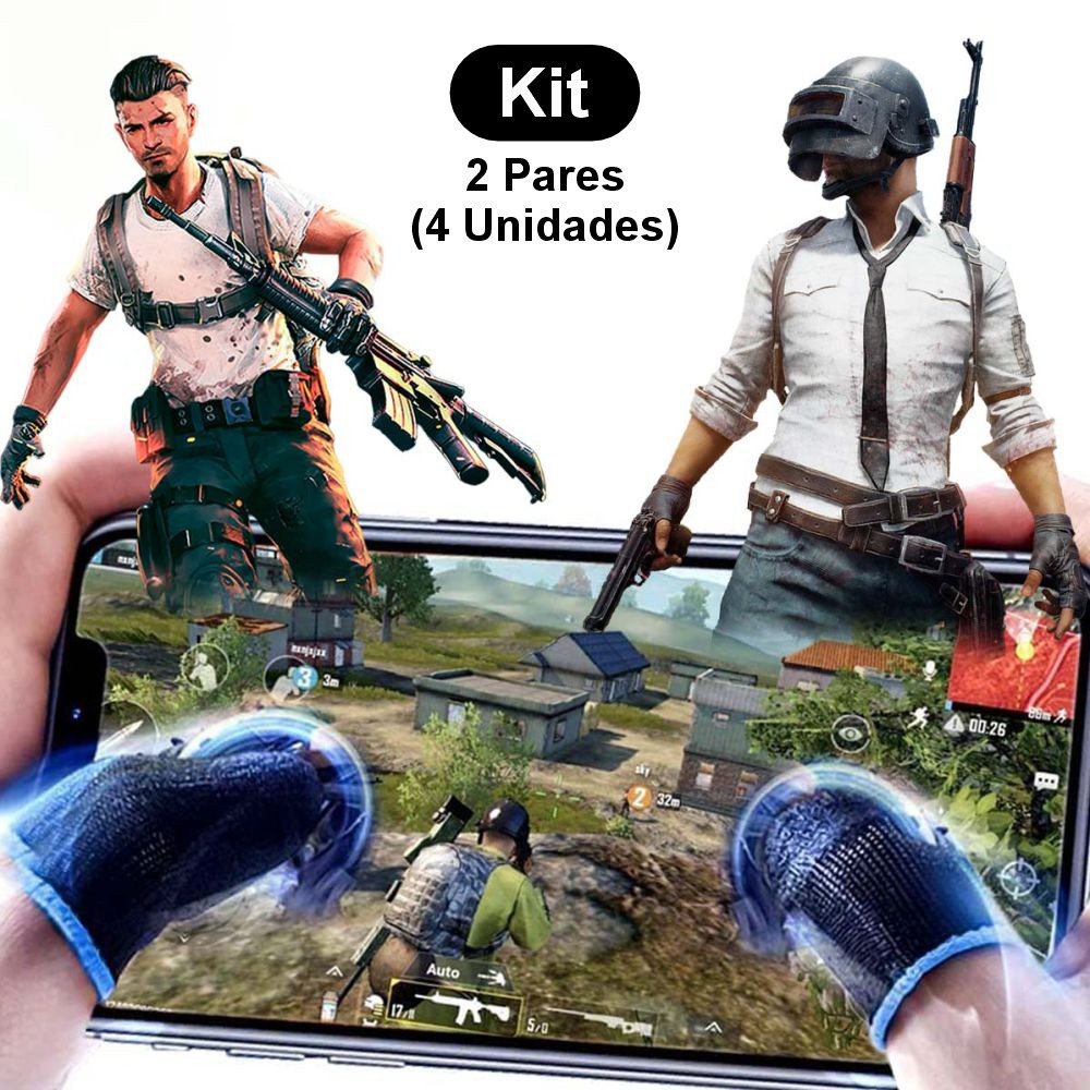 Kit 2 Pares Luva Luvinha Dedo Dedal Gamer para Celular Anti Suor ...