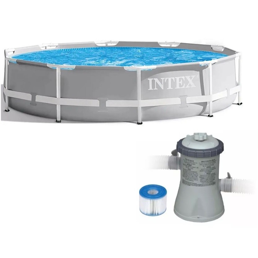 Piscina Intex 5000 litros PRISM Cinza com Bomba Filtro 220v | Shopee Brasil