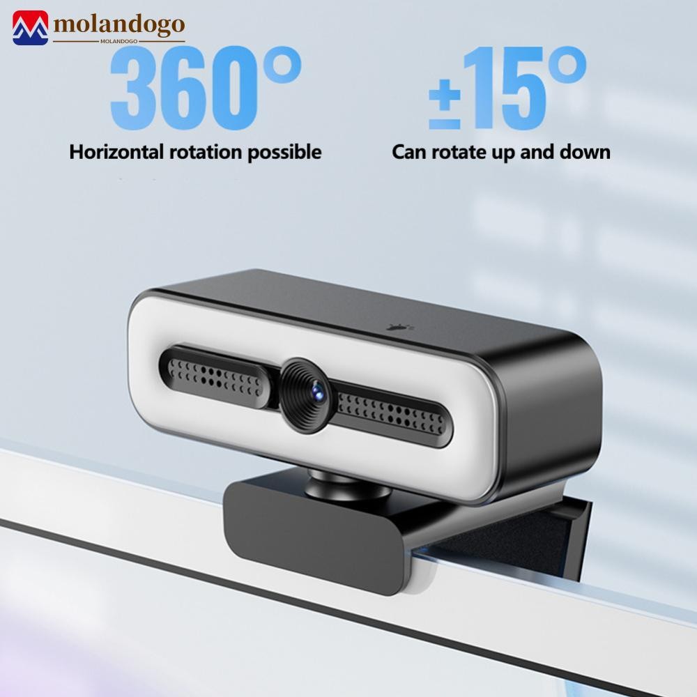 Milandogo 4K Webcam Com Luz Para PC/Laptop 1080P 2K HD Streaming Camera ...
