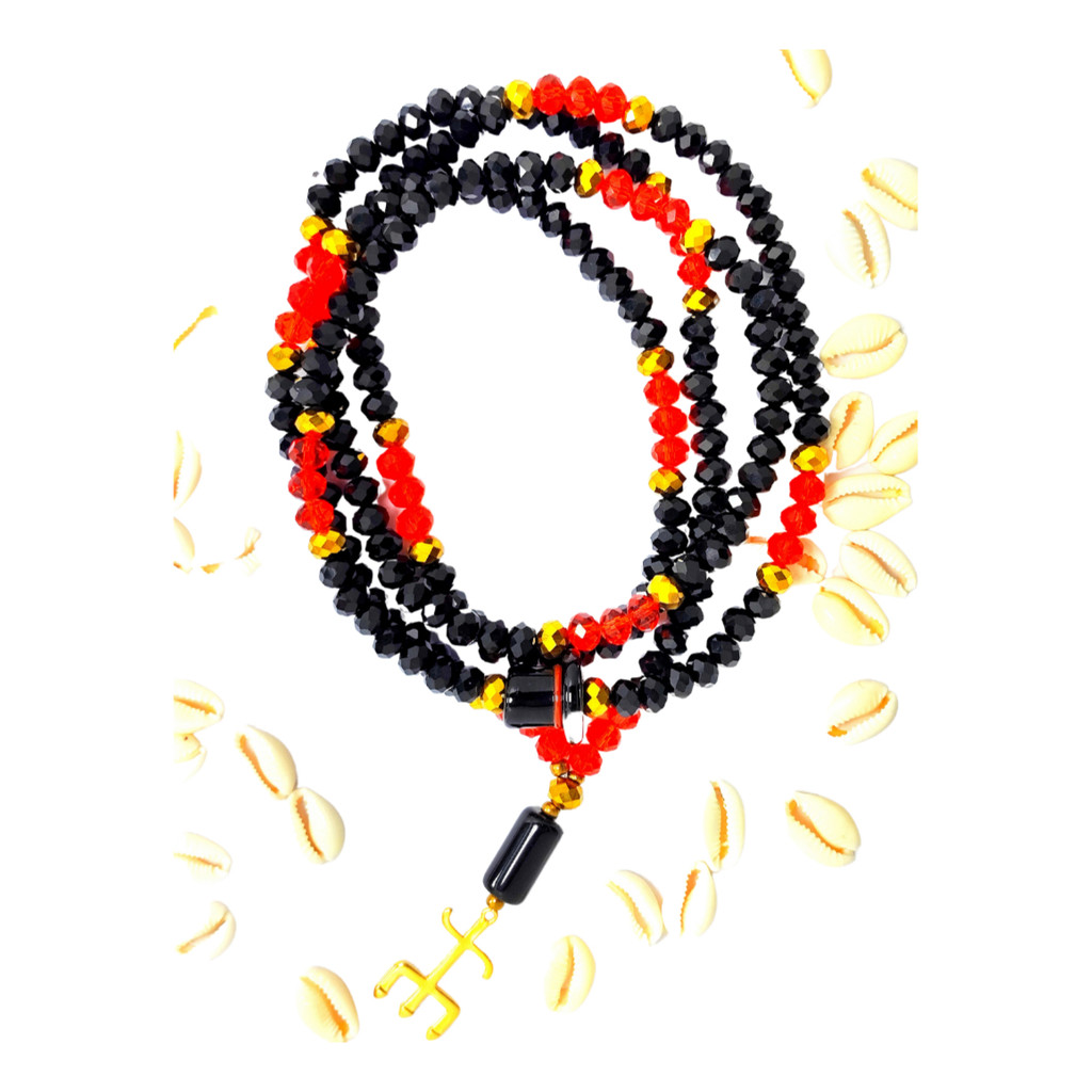 Guia Exu Marabô Cristal De Vidro 8 Mm 60 Cm Comprimento Preto | Shopee ...
