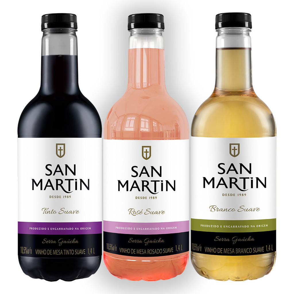 Kit Misto San Martin Rosado, Branco e Tinto Suave Pet 1,4Lt | Shopee Brasil