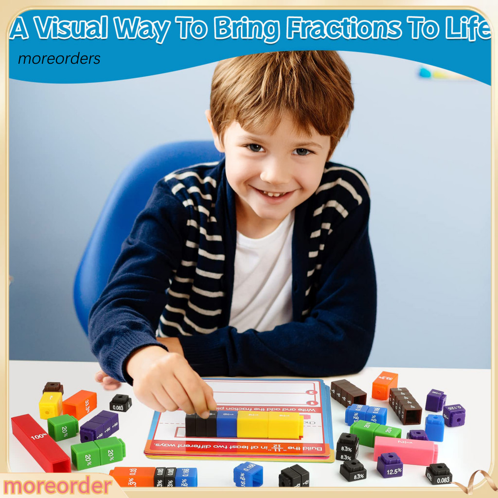 Fraction Cubes Activity Set Kids for Elementary Math Learning Perfect for Equivalent Fractions ...