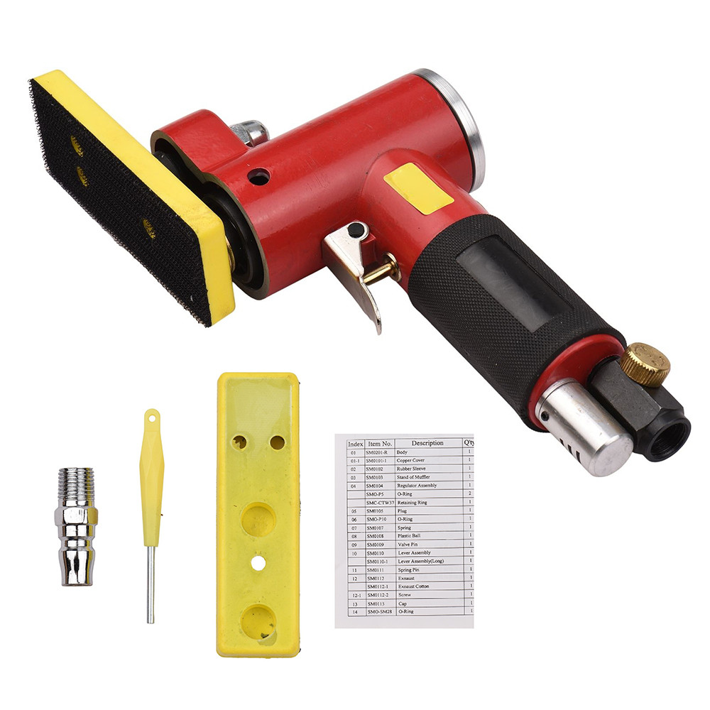 ADBEN Mini Straight Line Air Sander with 2 Sanding Pads Random Orbital ...