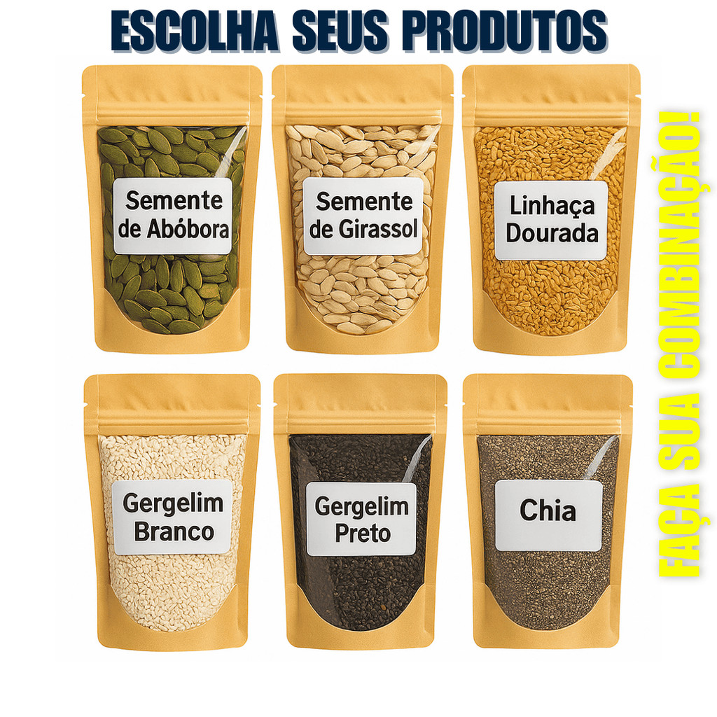 Mix de Sementes Saudável – Chia, Linhaça, Gergelim Branco e Preto ...