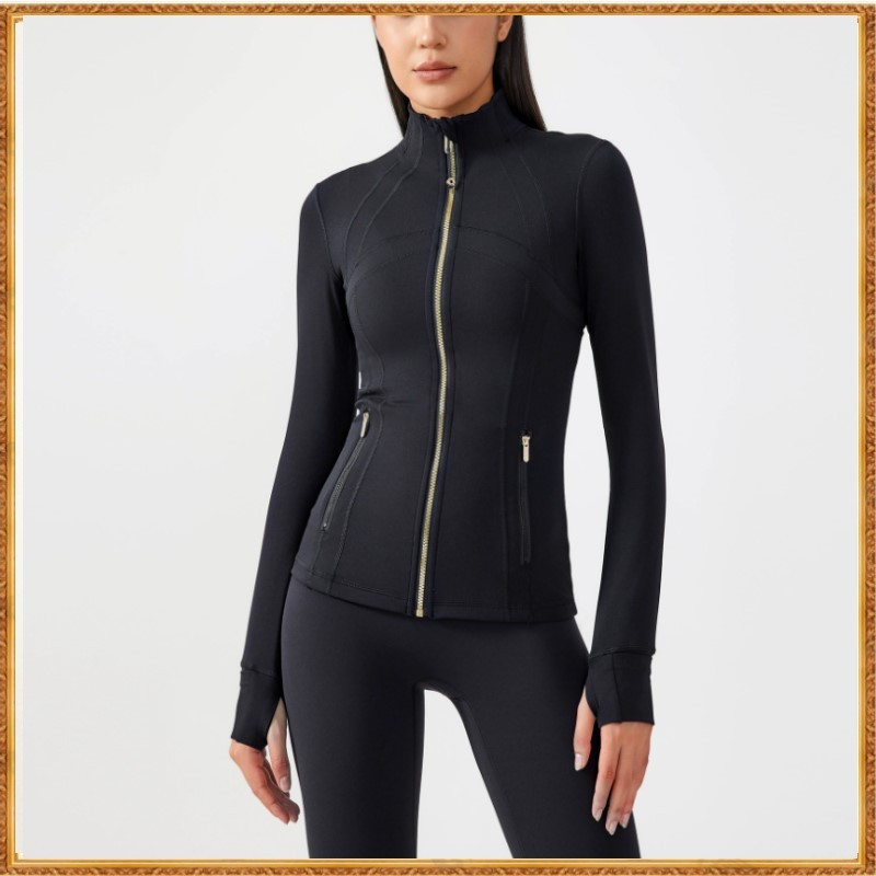 Jaqueta Feminina Lulu Yoga Wear Longa Esportiva Justa com Gola Alta e ...