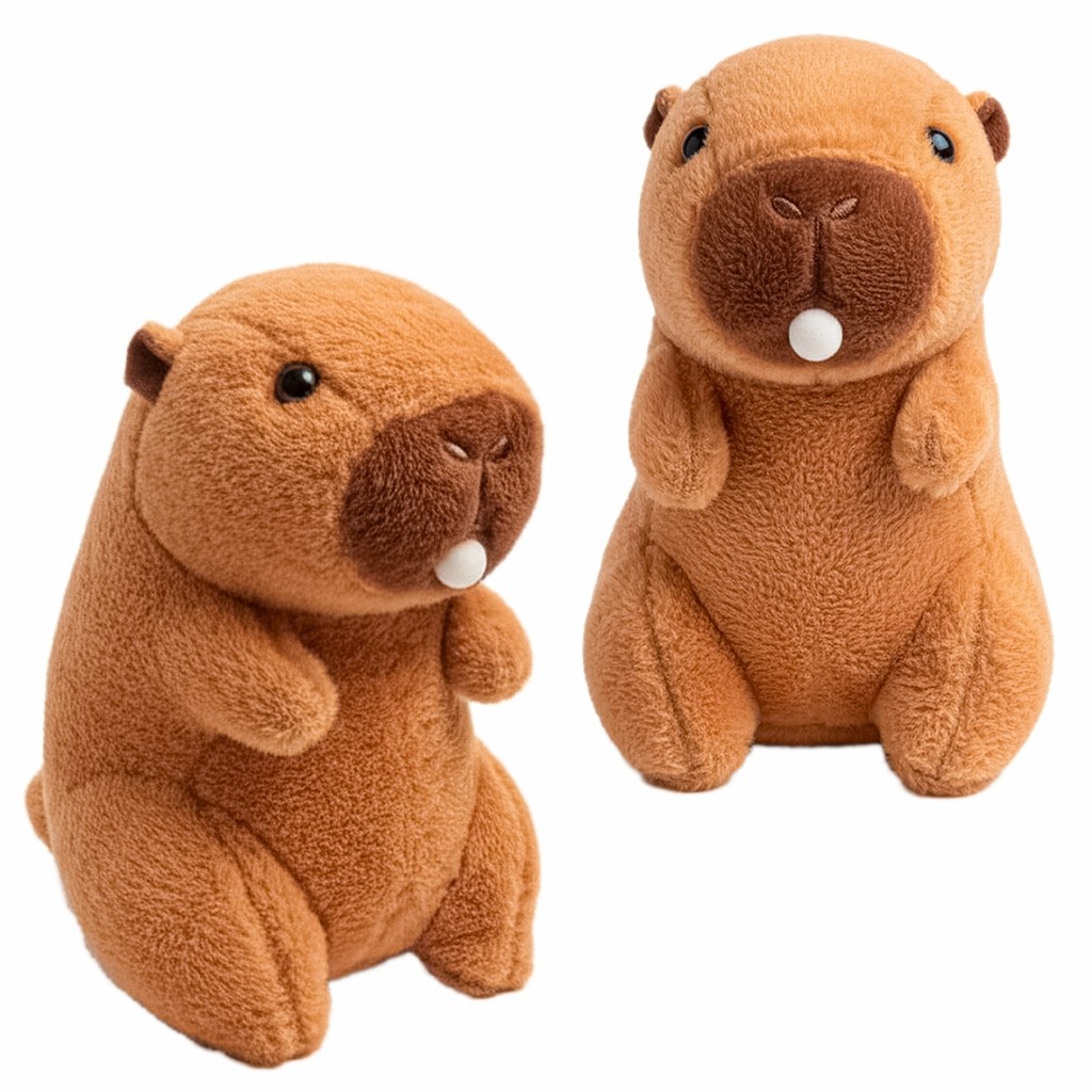 Capivara Pelúcia Interativa Marrom Fofa Brinquedo Macio Pequena 22 cm ...