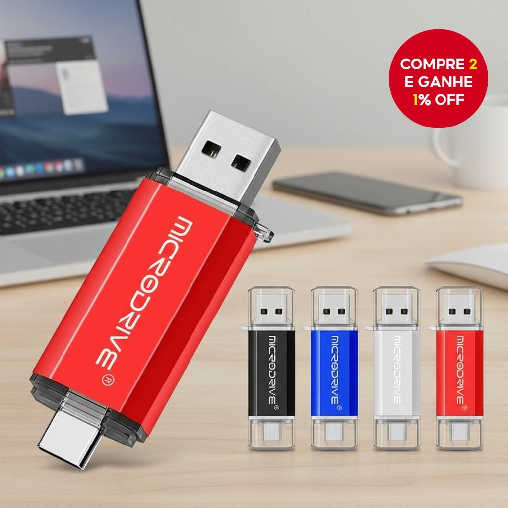 Microdrive USB Tipo C Pen Drive 32GB 64GB 128GB Alta Velocidade OTG ...