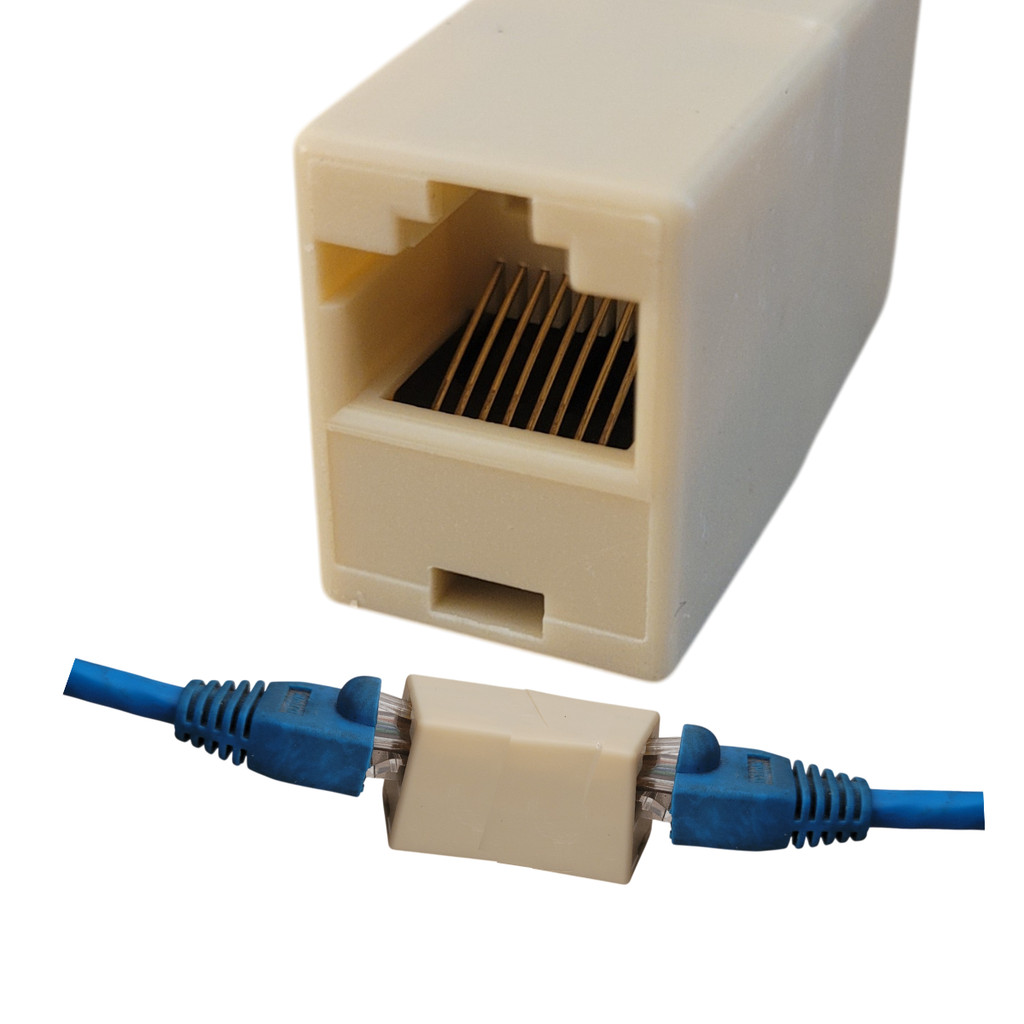 Conector Adaptador Extensor Emenda RJ45 Femea x Femea De Cabo do Rede ...
