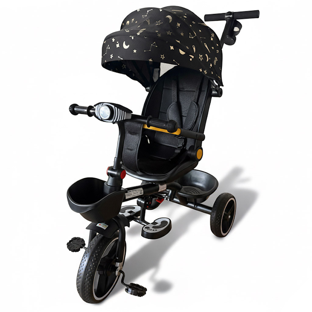 Triciclo Infantil Empurrador 2 em 1 Luxo Carrinho de Passeio Bebê ...