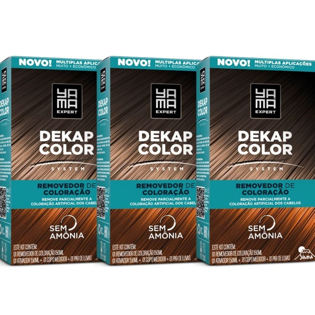 Kit 3 Dekapcolor System Removedor de Coloração 120ml - Yamá | Shopee Brasil