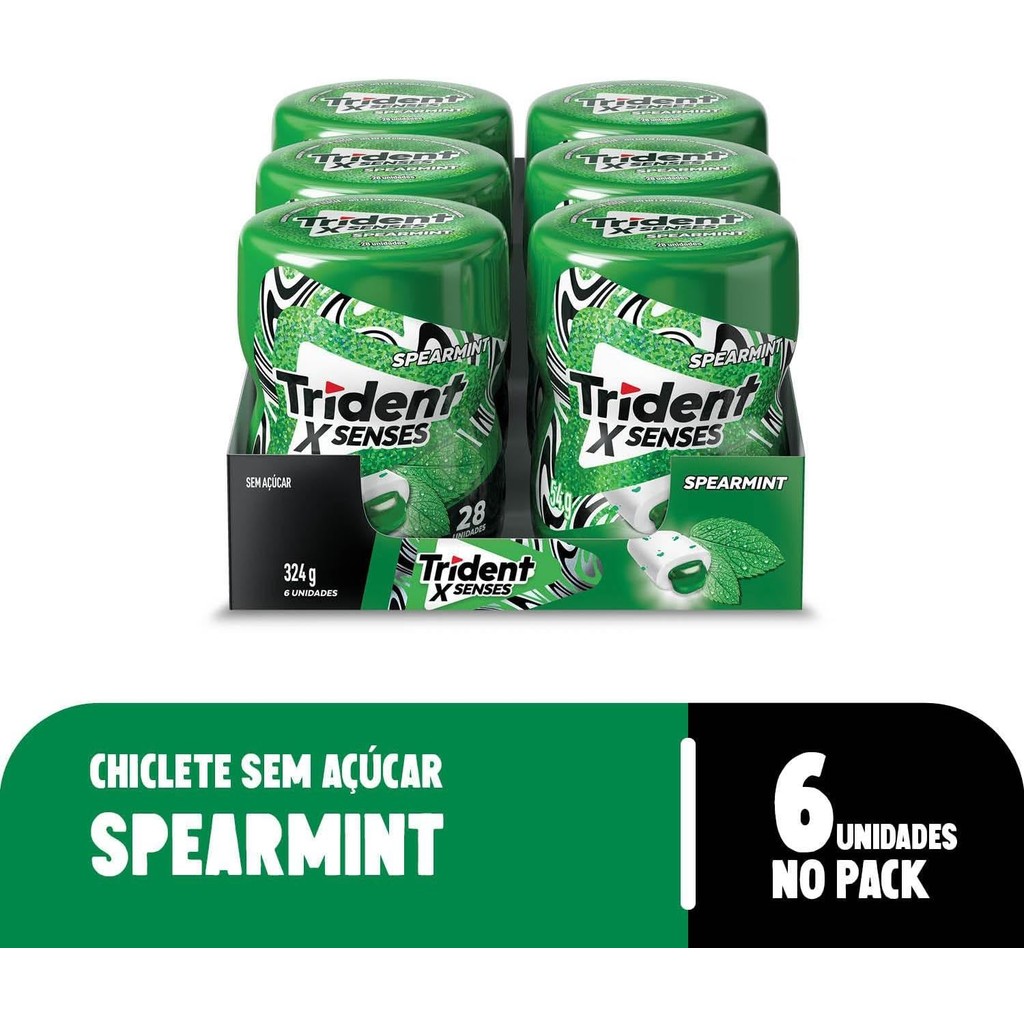 Chiclete Trident Garrafa 6x54gr Sabor Menta | Shopee Brasil