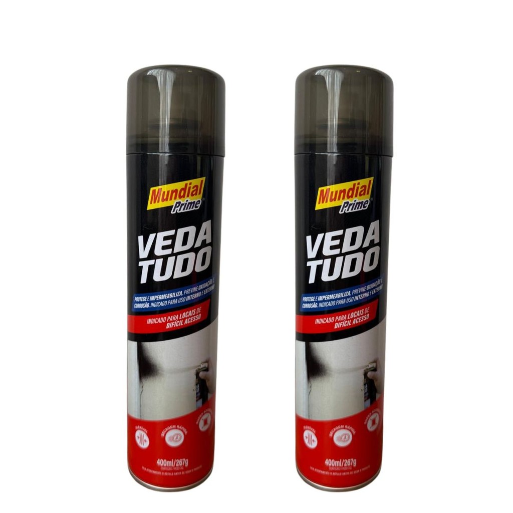 kit c/ 2 Spray Veda Tudo Borracha Líquida Impermeabilizante - Mundial ...