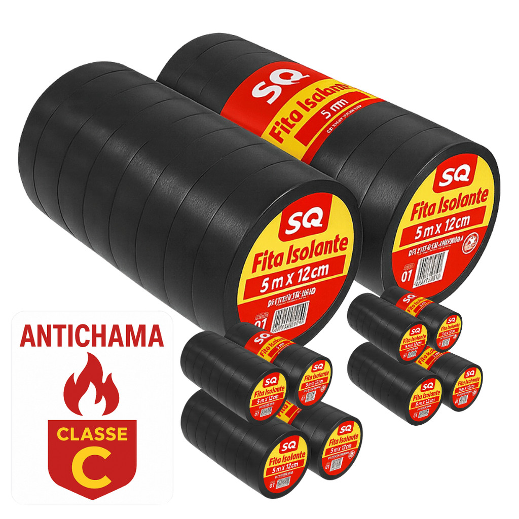 Kit 10 Fita isolante Antichamas Classe C Fita Isolante Resistente Para ...