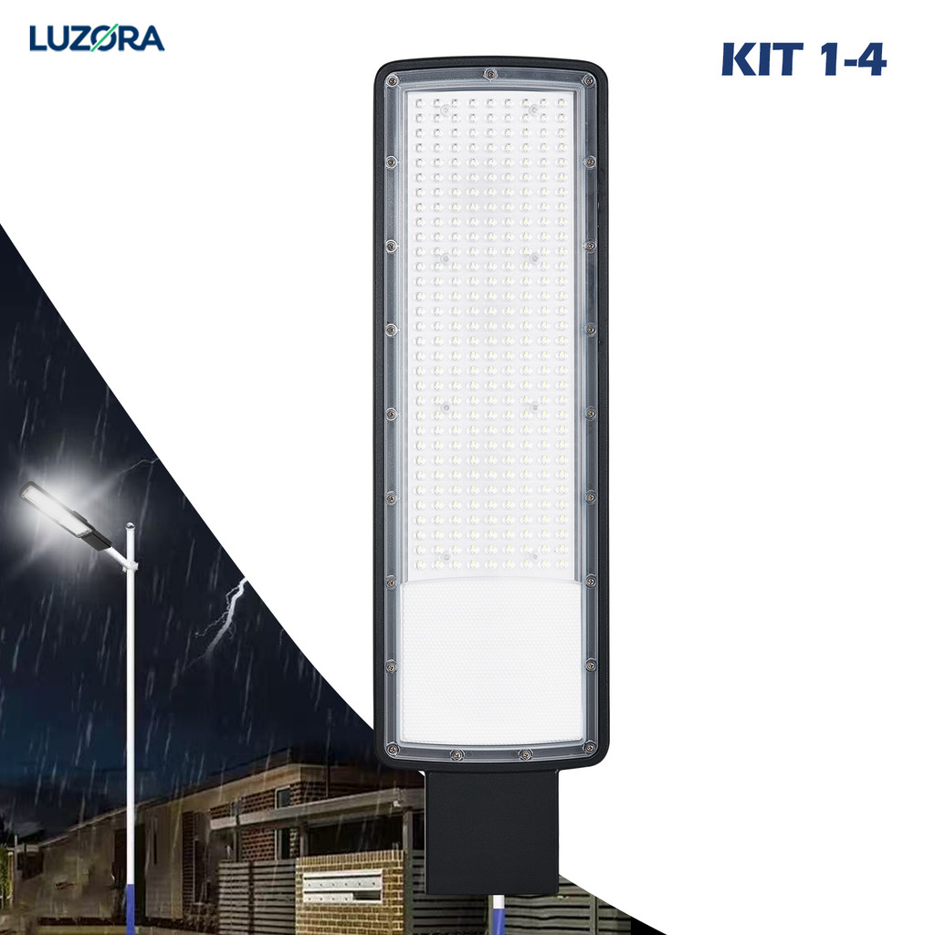 Kit 1 a 4 Luminária LED para Postes Bivolt 800W Super Brilho Durável ...