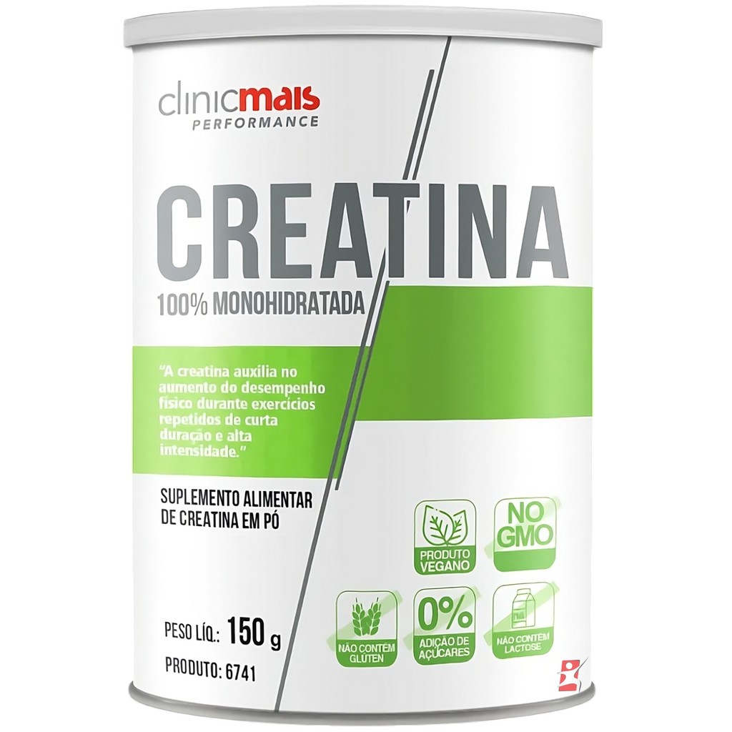 CREATINA VEGANA 100% MONOHIDRATADA 50 DOSES 150G SEM SABOR - CLINICMAIS ...
