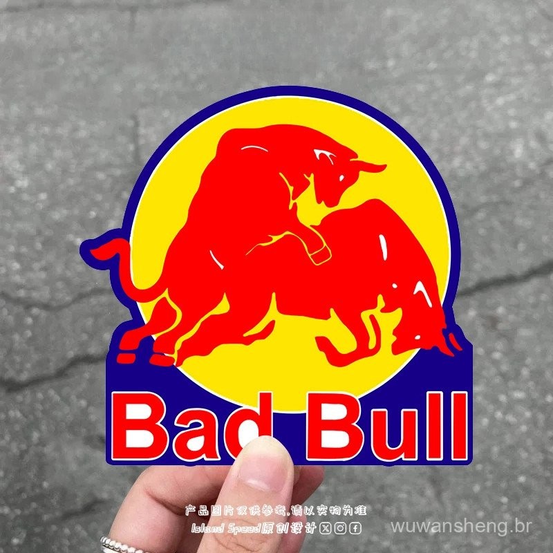 Adesivo Bad Bull Red Bull, Capa de Risco, Mala de Mesa, Desafio Extremo ...