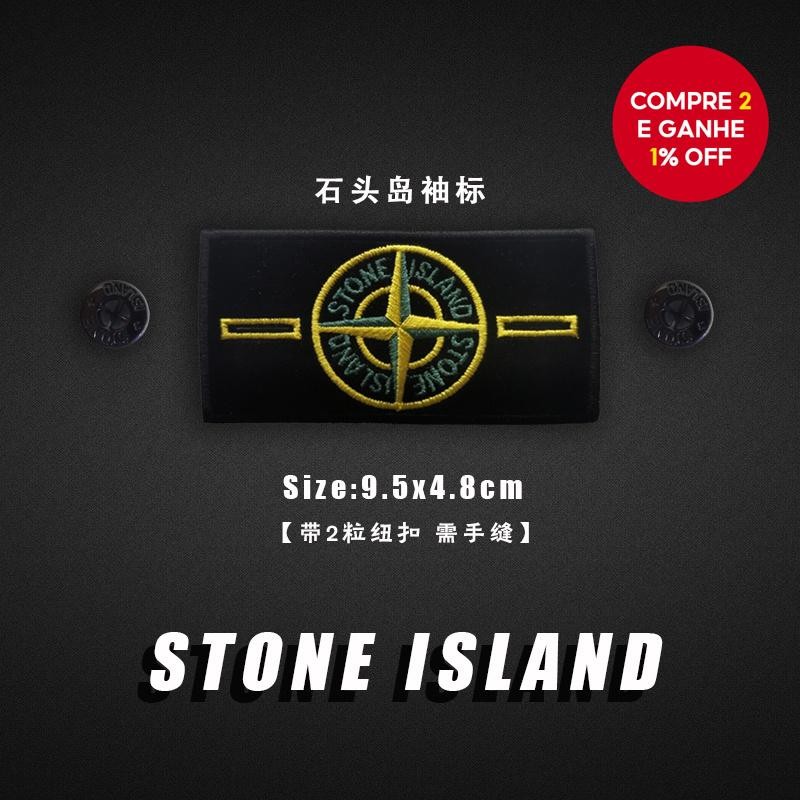Novo Braço de Adesivo Bordado Stone Island Emblema Fantasma Decoração ...