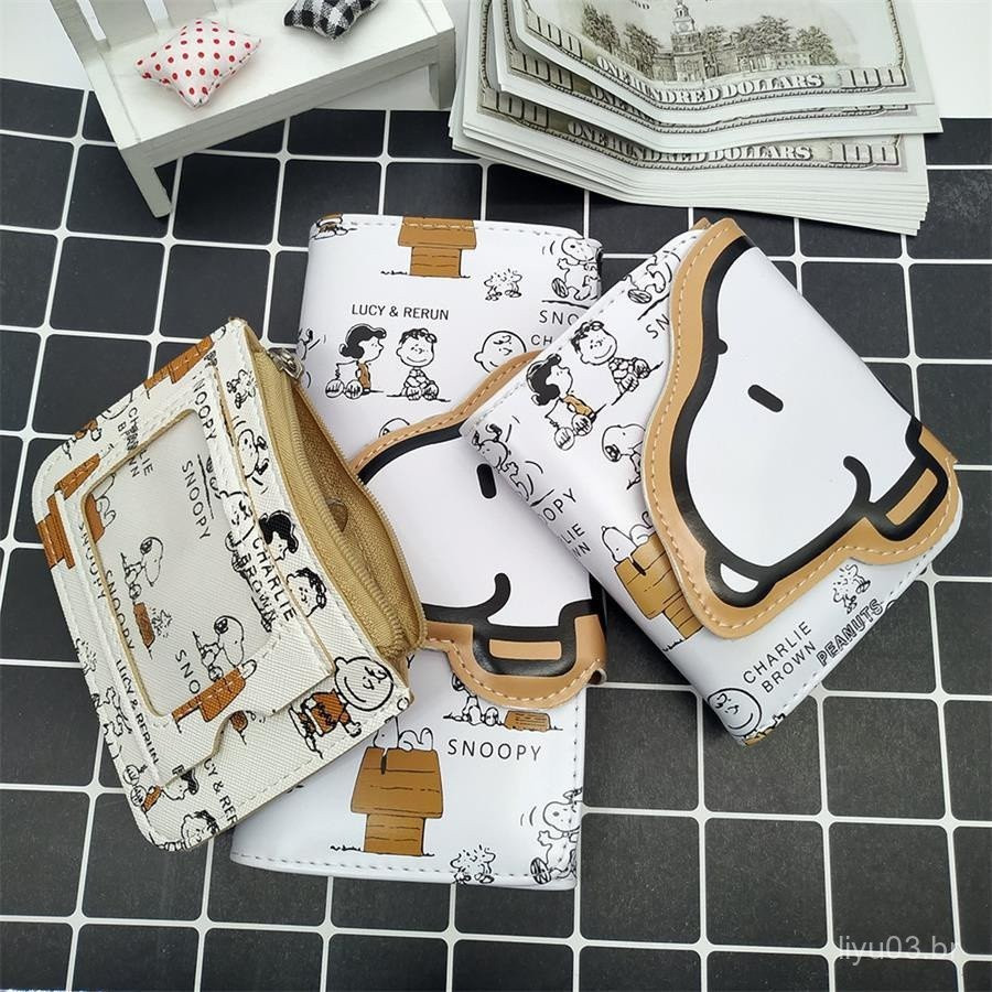 Carteira Fofa Snoopy Longa e Curta para Meninas, Carteira de Moedas em ...