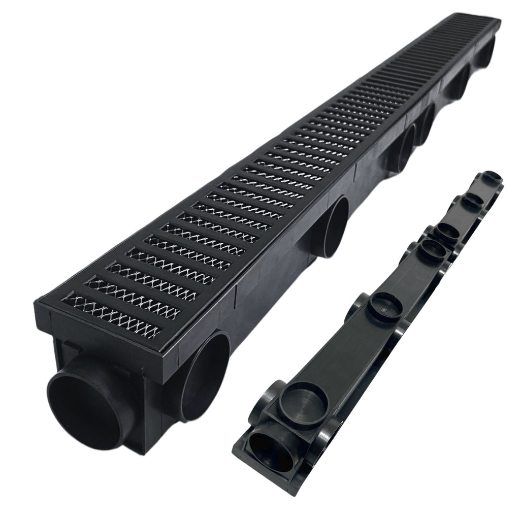 Ralo Linear Completo 8x100 Alumínio Preto Quintal Externo com Tela e ...