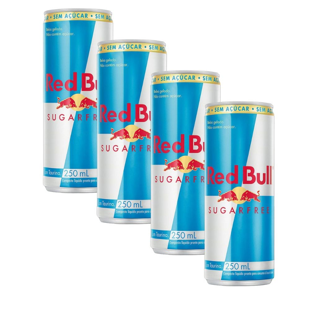 Kit 4 Energético Red Bull Sugarfree Sem Açúcar 250ml | Shopee Brasil