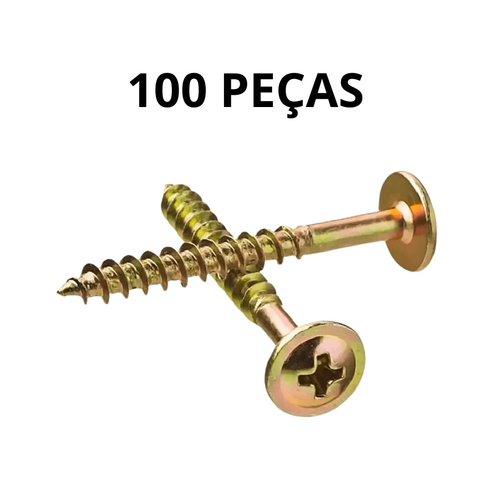 Parafuso Chipbord Flangeado Zincado 100 Peças 4.0x35 | Shopee Brasil